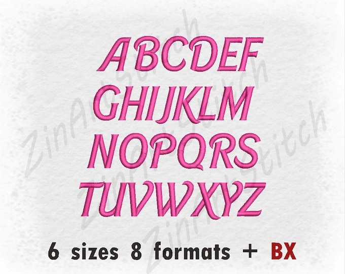 Giggles Machine Embroidery Font Monogram Alphabet 3 Sizes BX Files ...