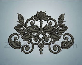 Ornamental Elegant Decor Machine Embroidery Design Instant | Etsy