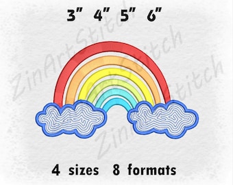 Rainbow Embroidery Design Embroidery Machine Instant Download | Etsy