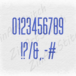 Clyde Embroidery Font - Satin Stitch - Punctuations and Numbers - Instant Download - 12 Sizes - Etsy
