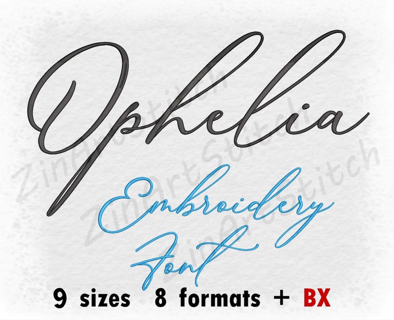 Ophelia Embroidery Font, Machine Embroidery Design, Punctuations and ...