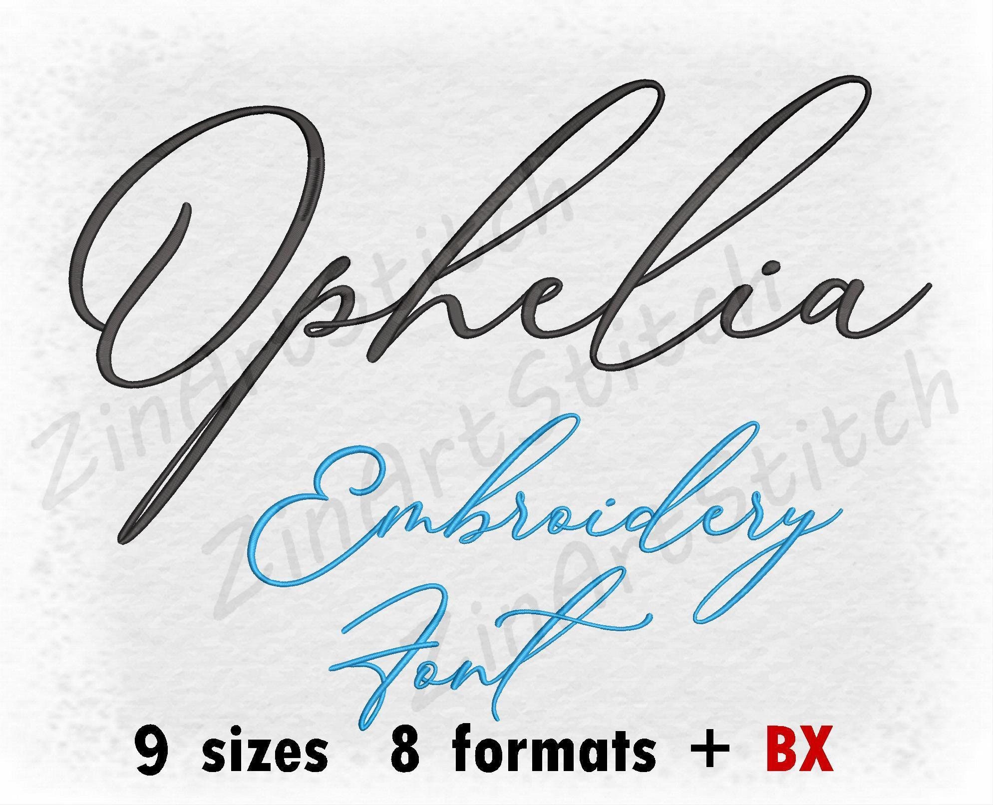 Ophelia Embroidery Font, Machine Embroidery Design, Punctuations and ...