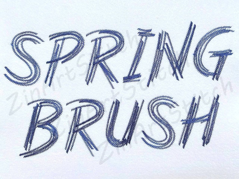 Spring Brush Embroidery Font Machine Embroidery Design Stem - Etsy