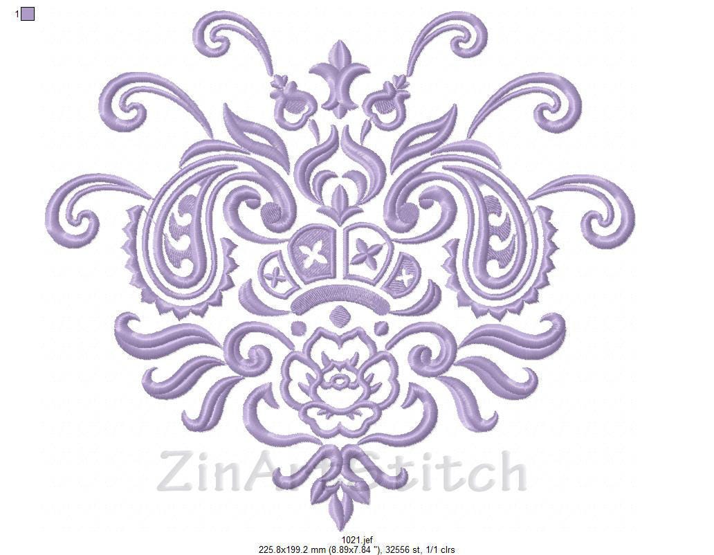 Damask Embroidery Design: Victorian Ornament (instant Download) - Etsy