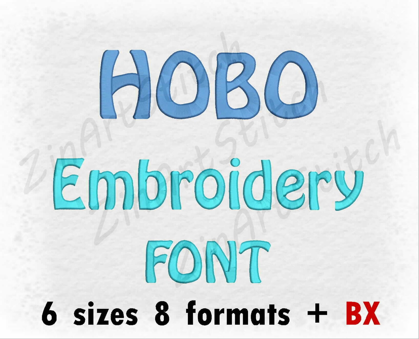 Hobo Embroidery Font - Machine Embroidery Design - Instant Download - 6 ...
