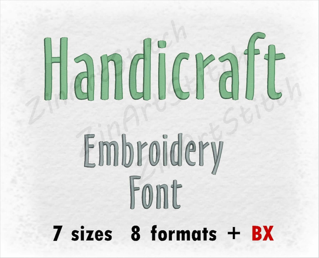 Handicraft Embroidery Font Machine Embroidery Design Instant Download ...