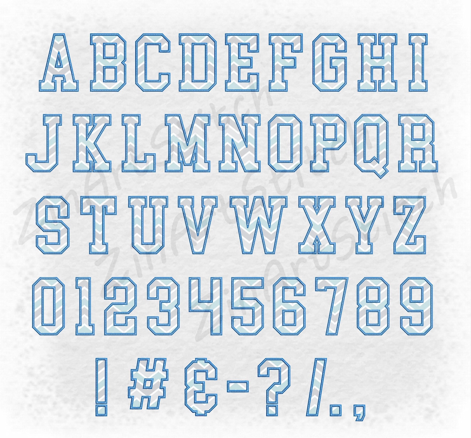 College Applique Embroidery Font, Machine Embroidery Design ...