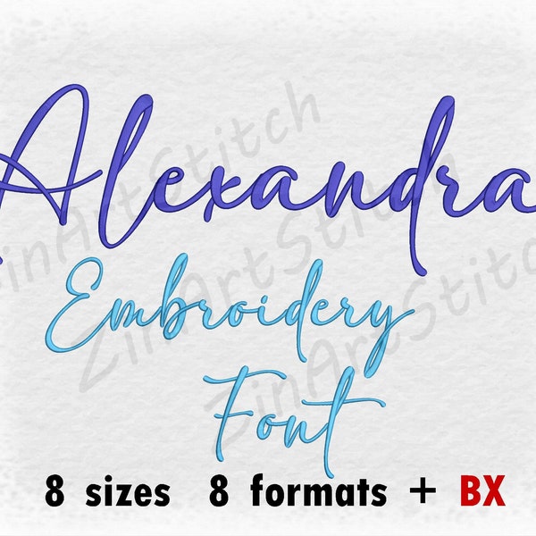 Alexandra Embroidery Font - Etsy