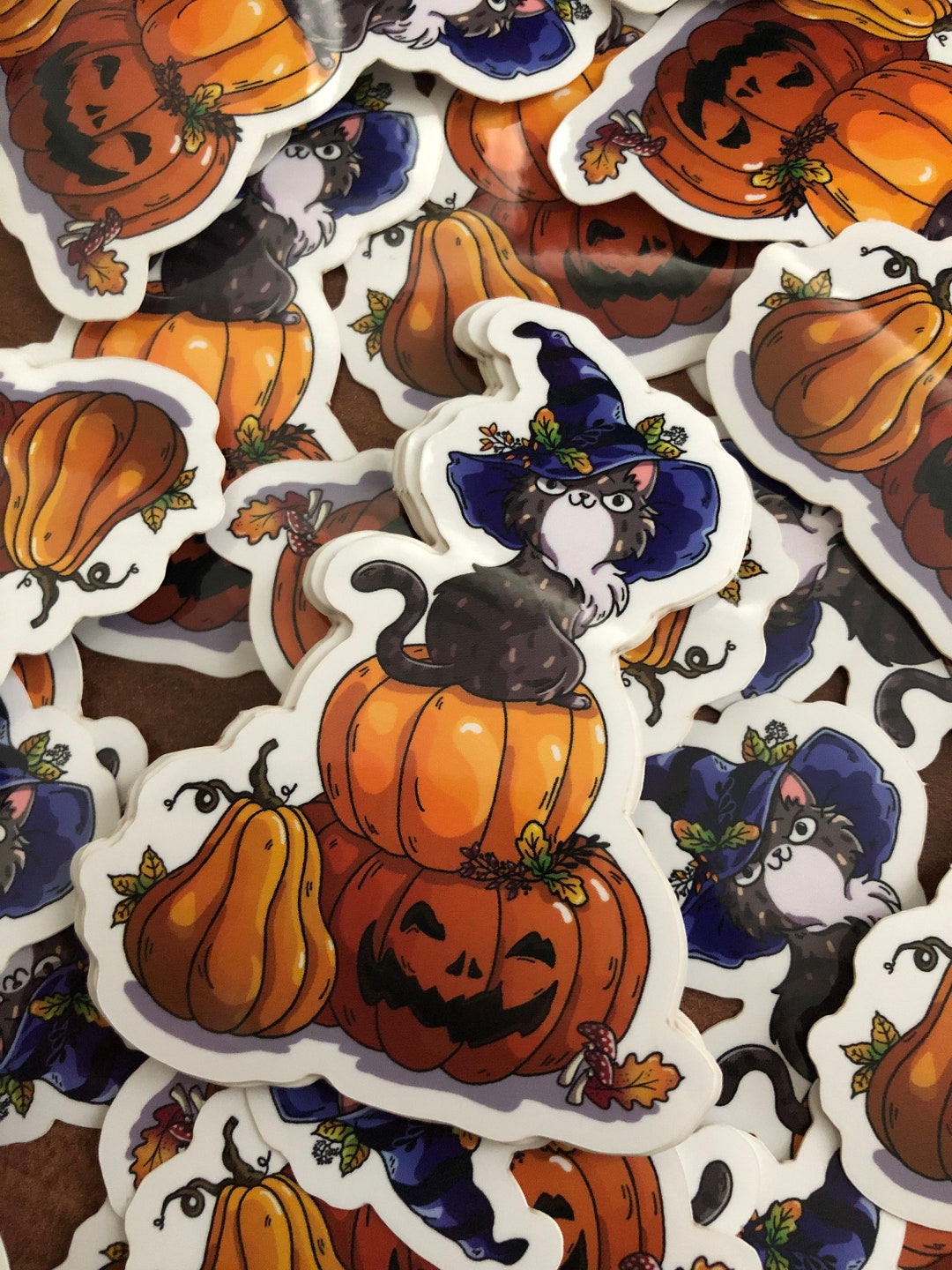 Witchy Cat Halloween Stickers - Etsy