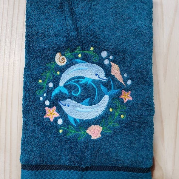 Dolphin Hand Towel - Etsy