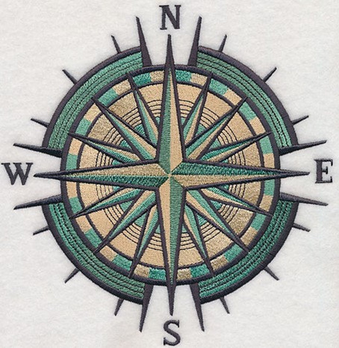 Mariner's Compass Nautical Hand Towel Set Custom Embroidered ...