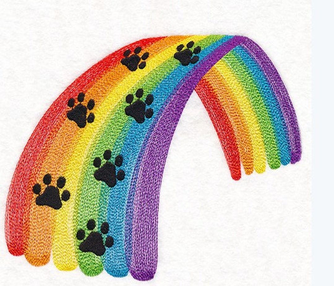 Rainbow Bridge Pet Paw Print Memorial Bath Hand Towel Custom ...