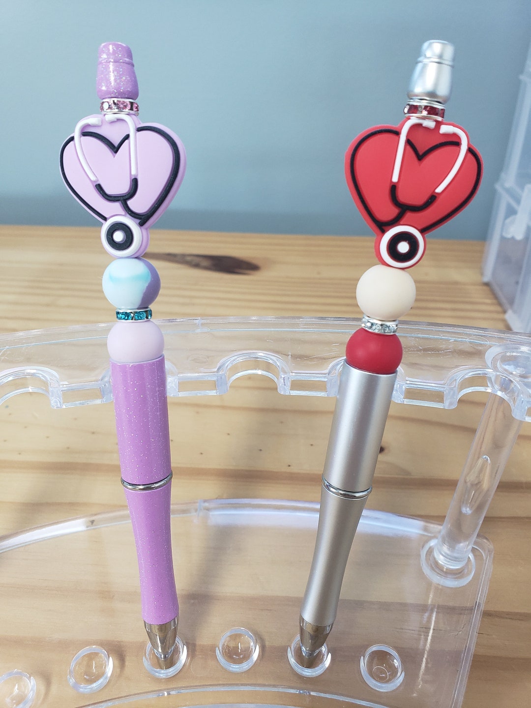 Nurse Stethoscope Custom Beaded Novelty Pen or Keychain Ring - Etsy