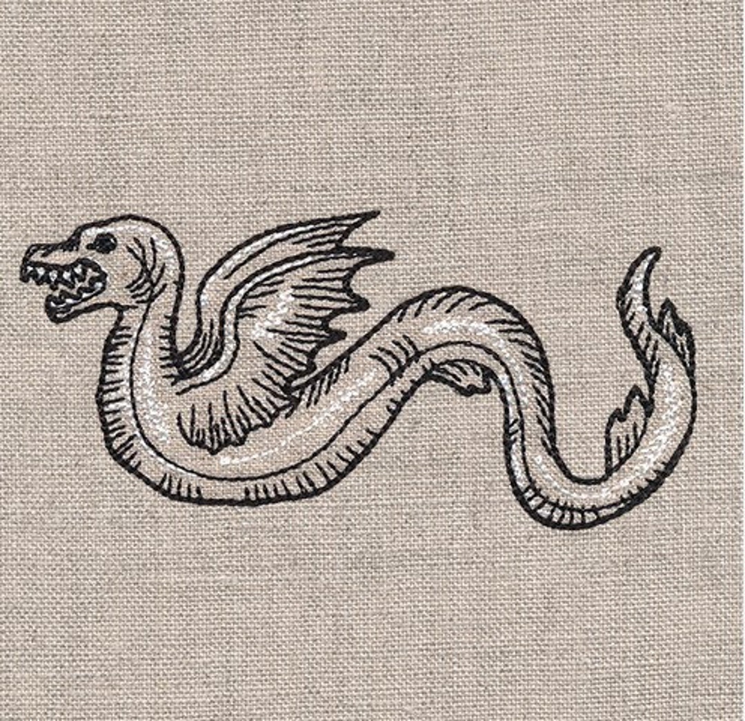 Cryptid Sea Serpent Kichen Dish Hand Towel Custom Embroidered - Etsy