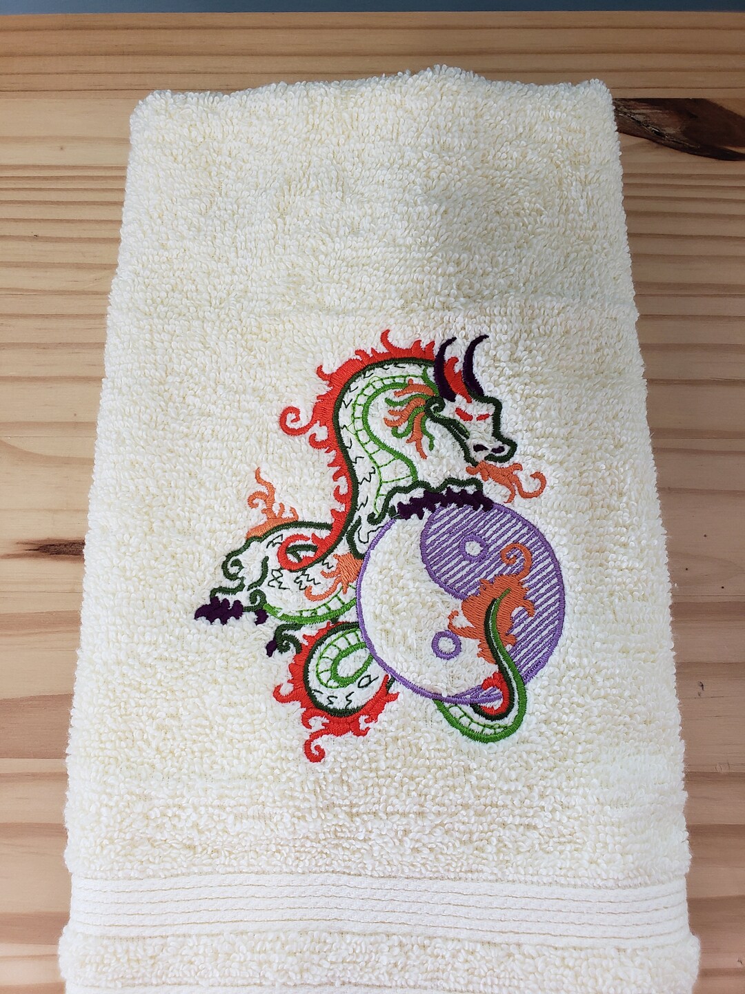 Dragon Yin Yang Hand Towel Set Custom Embroidered Personalized - Etsy