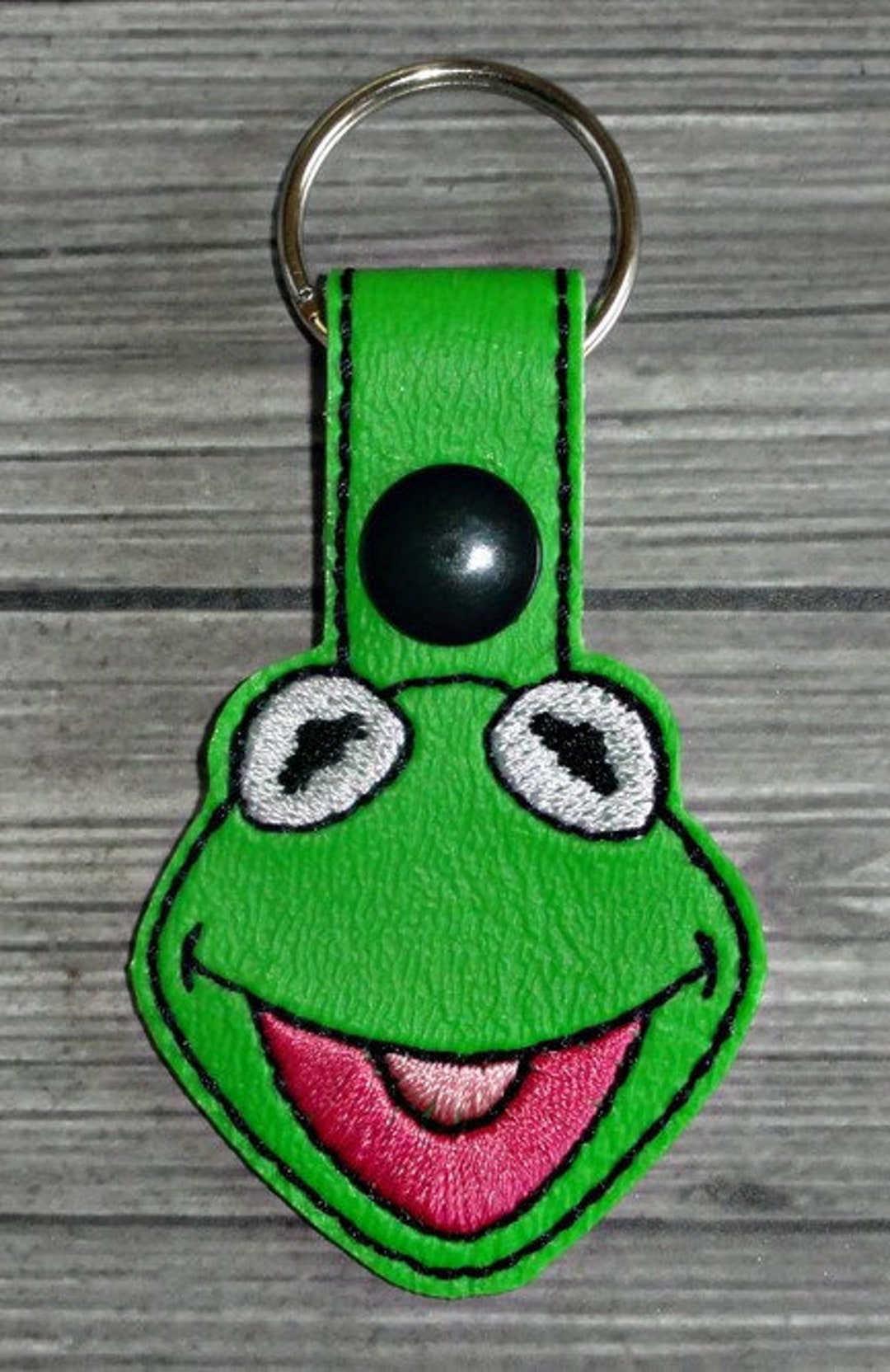 Kermit Green Frog Inspired Key Fob Keychain Snap Tab - Etsy