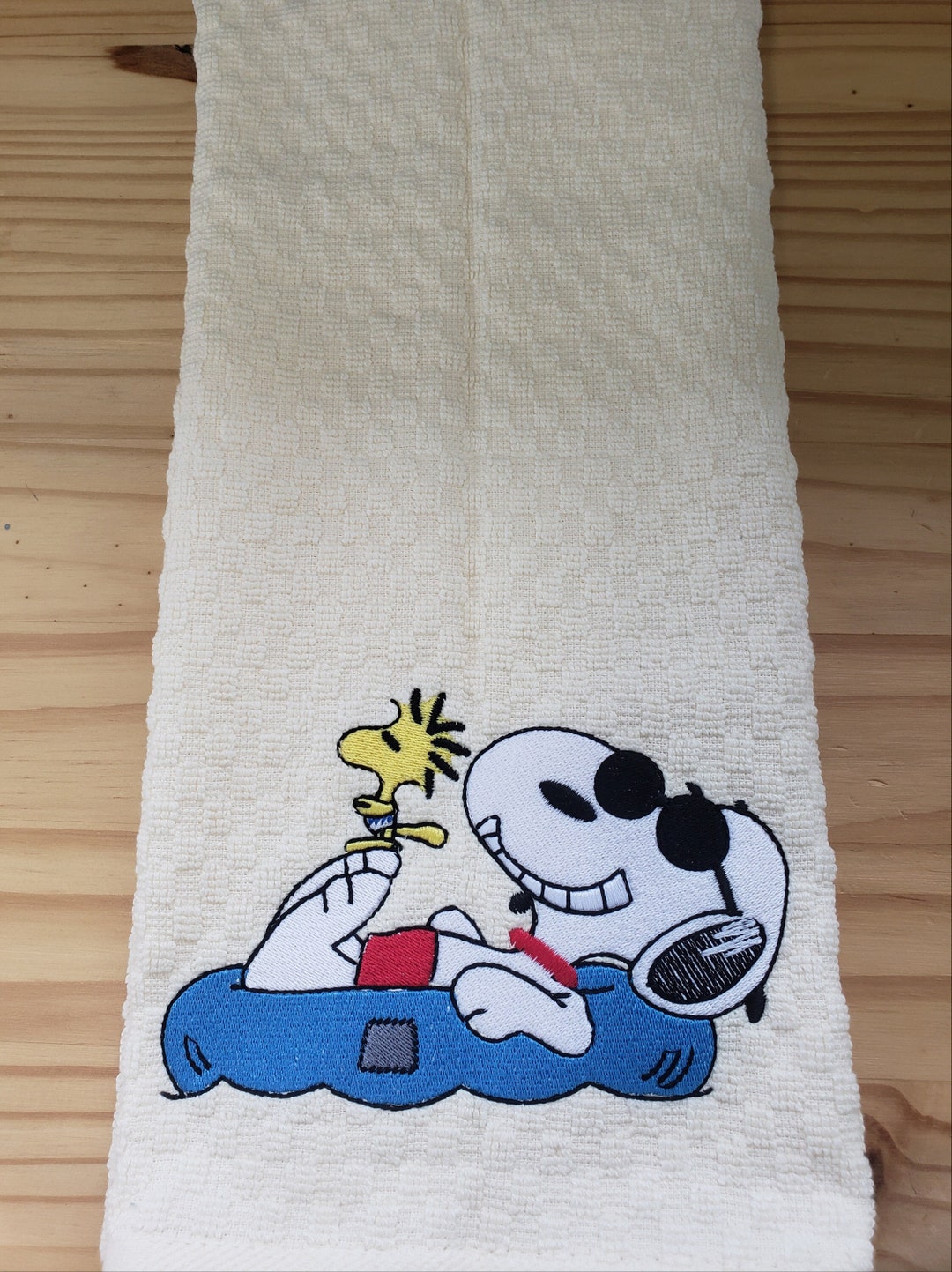 Snoopy Inspired Beagle Dog Pool Float Summer Kitchen Dish Waffle Weave ...