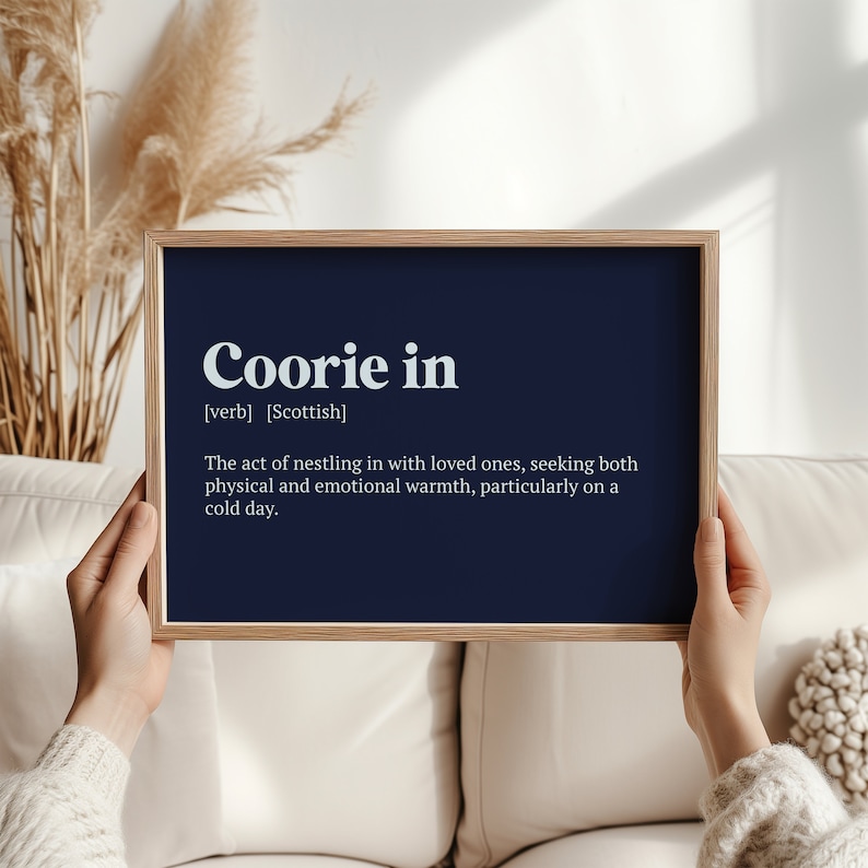 Coorie in Print - Scottish Definition Wall Art - Cozy Home Decor ...