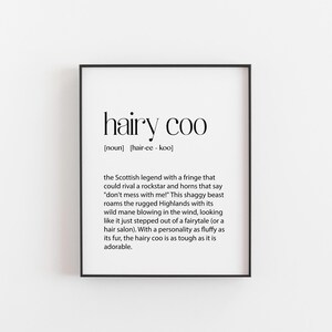 Hairy Coo Print - Highland Cow Art, Scottish Wildlife Decor, Rustic ...
