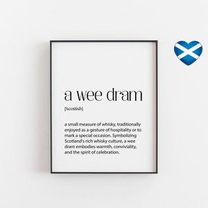 Scottish Poster, a Wee Dram Definition Print, Unique Scottish Slang ...