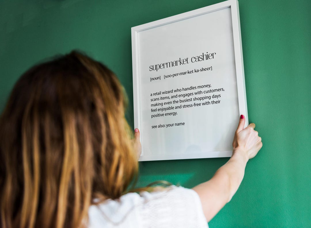 Supermarket Cashier Definition Print Humorous Wall Art for Cashiers ...