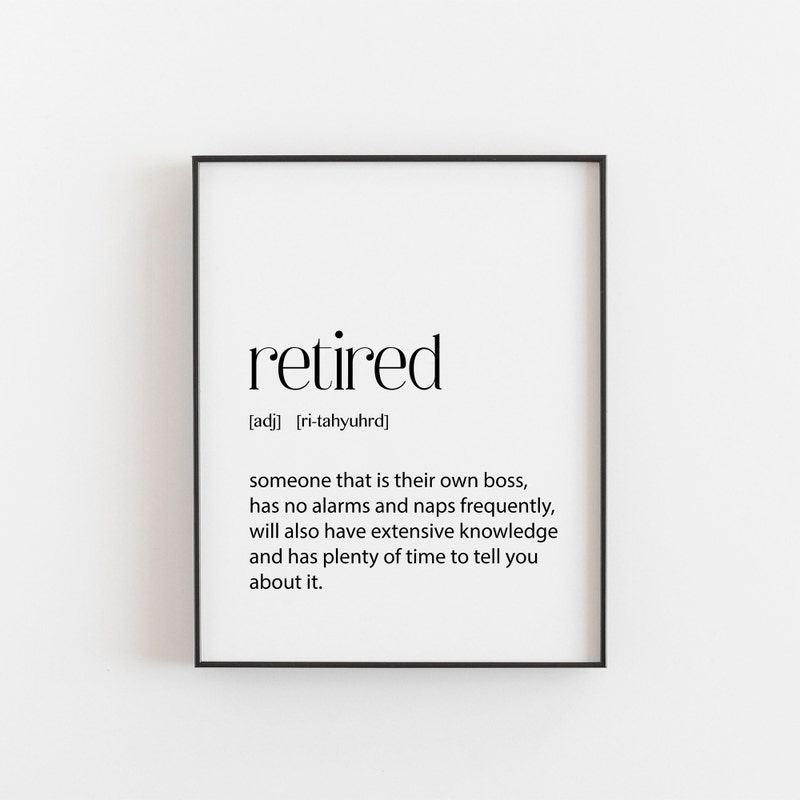 Retired Definition - Etsy