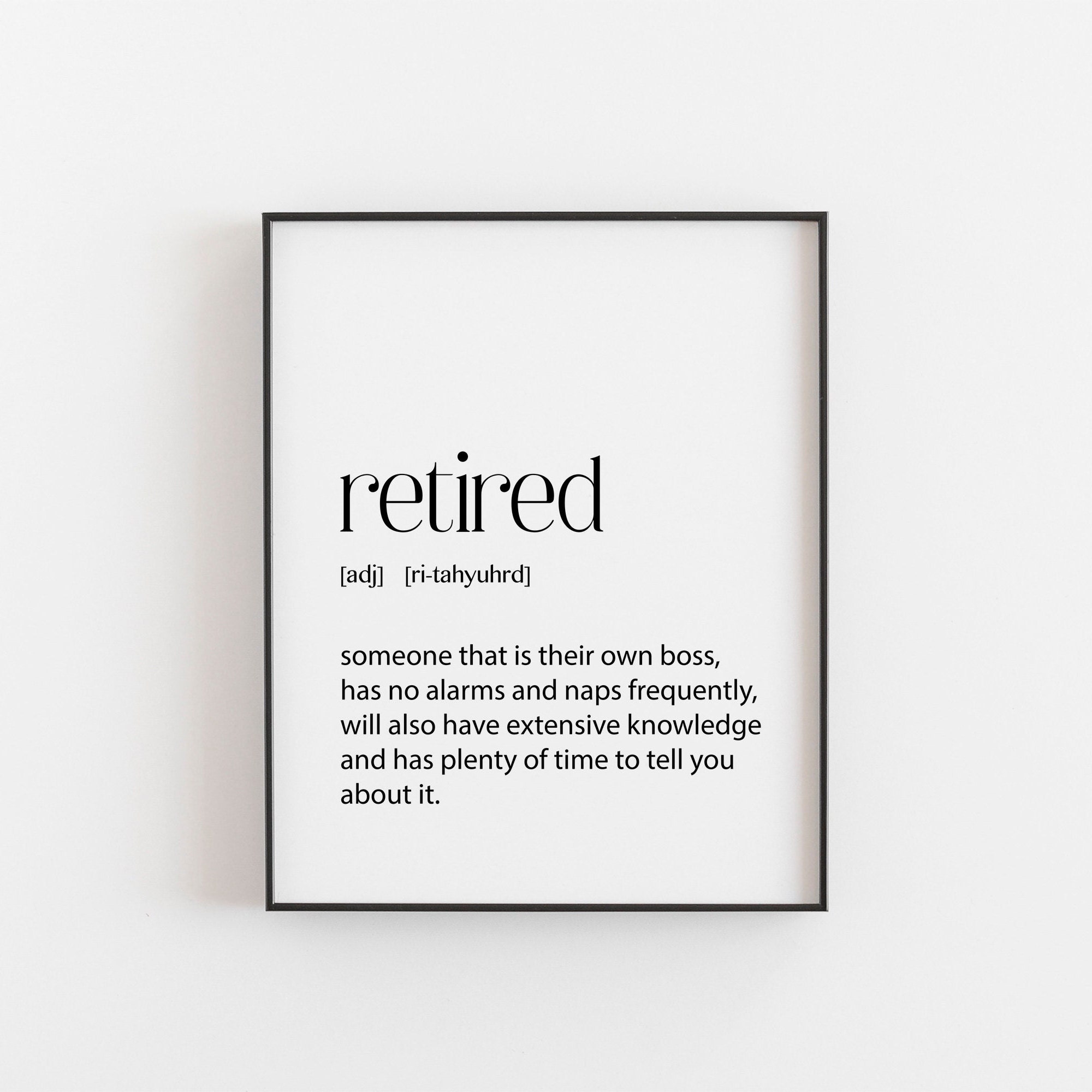 Retirement Gift Retired Definition Pensioner Gift | Etsy UK