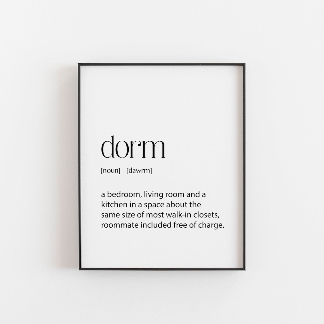 Dorm Definition Wall Art | Funny College Poster A4 8x10 | Student Room ...