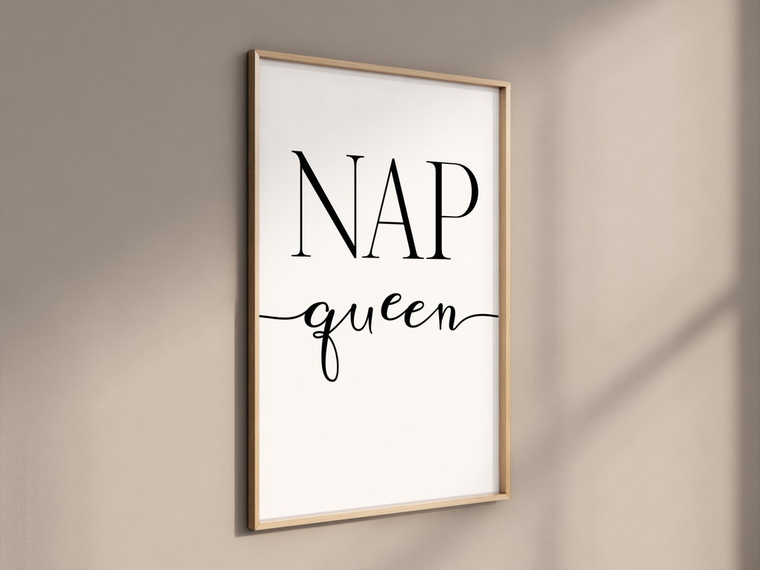 Nap Queen Print, Home Bedroom Wall Art, Bedroom Funny Wall Art Decor ...