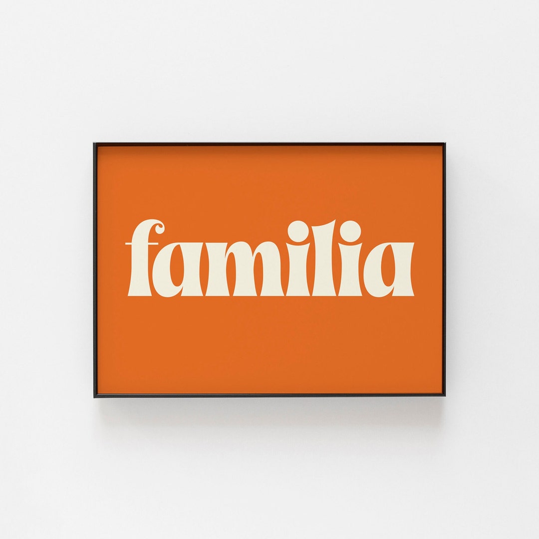 Familia Print - Colourful Family Definition Wall Art, Bilingual Home ...
