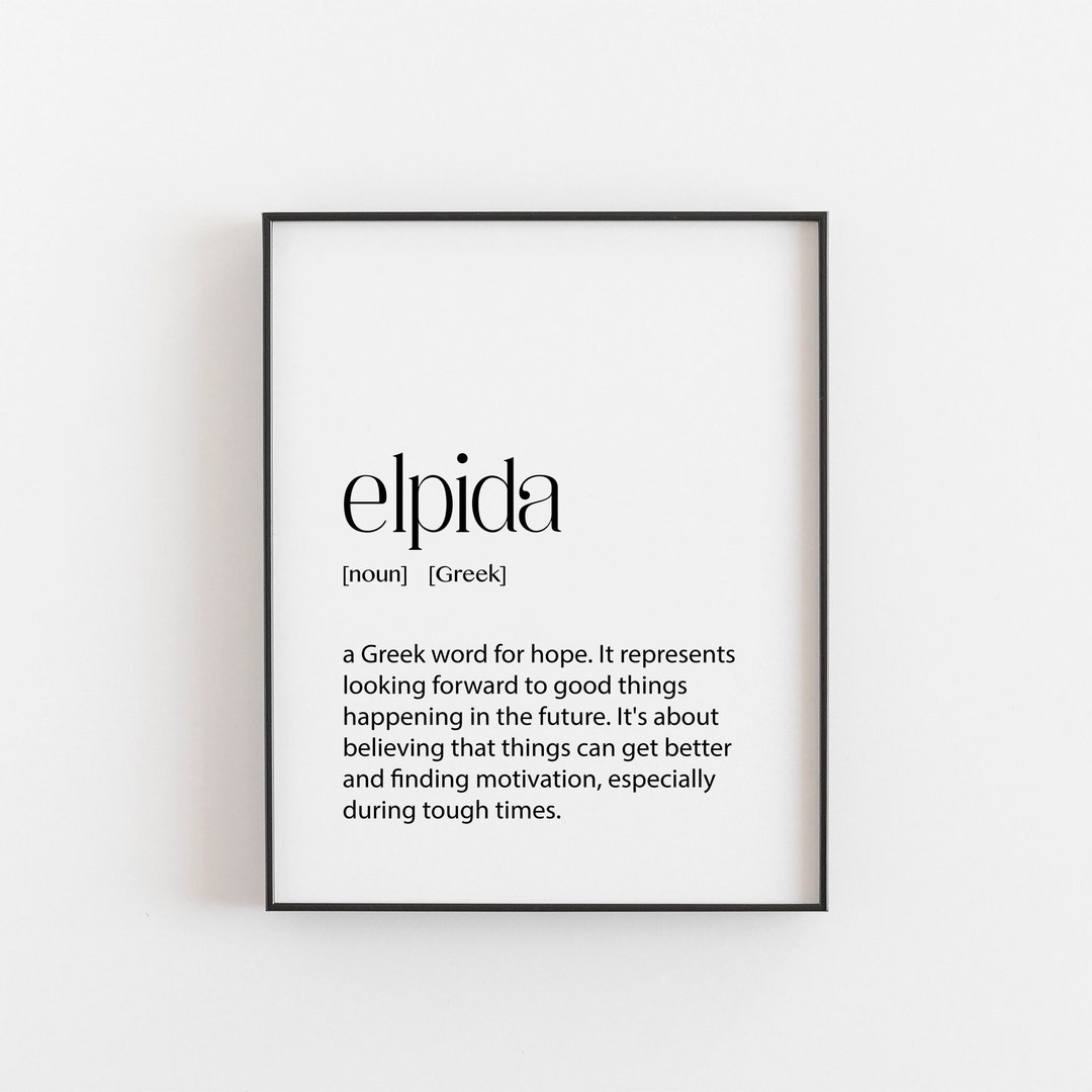 Elpida Modern Greek Wall Print, Greek Definition Prints, Greek Gallery ...