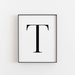 Letter T Print, Letter Wall Art, Can Be Used for a Wedding or Name ...