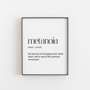 Greek Art Metanoia Definition Greek Poster Greek Wall Art - Etsy UK