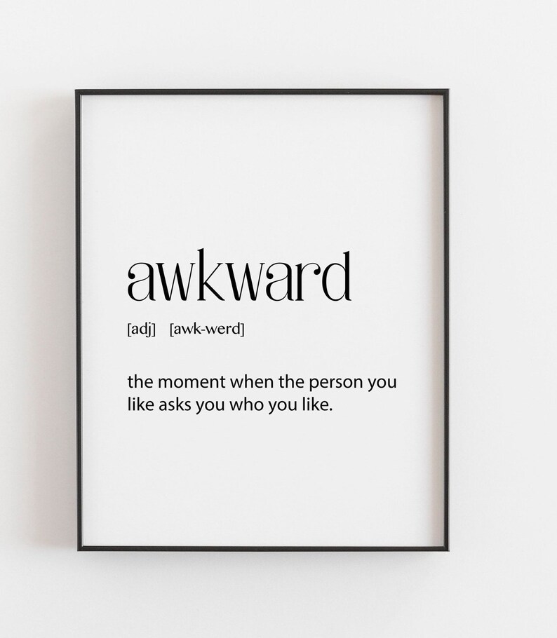 Awkward Definition Teen Bedroom Art Female Teen Bedroom - Etsy UK