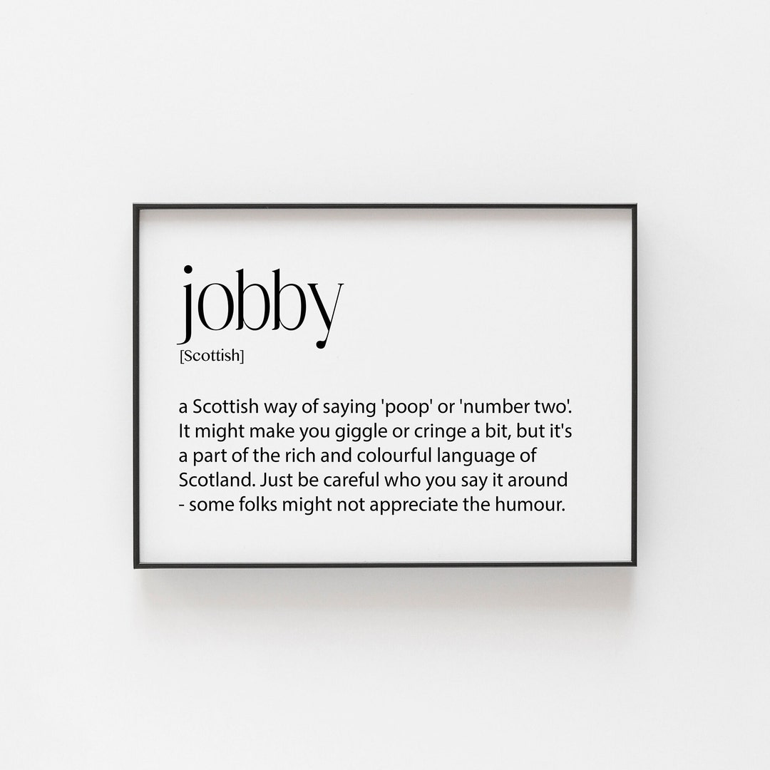 Scottish Jobby Definition Print Modern Minimalist Artwork for the ...