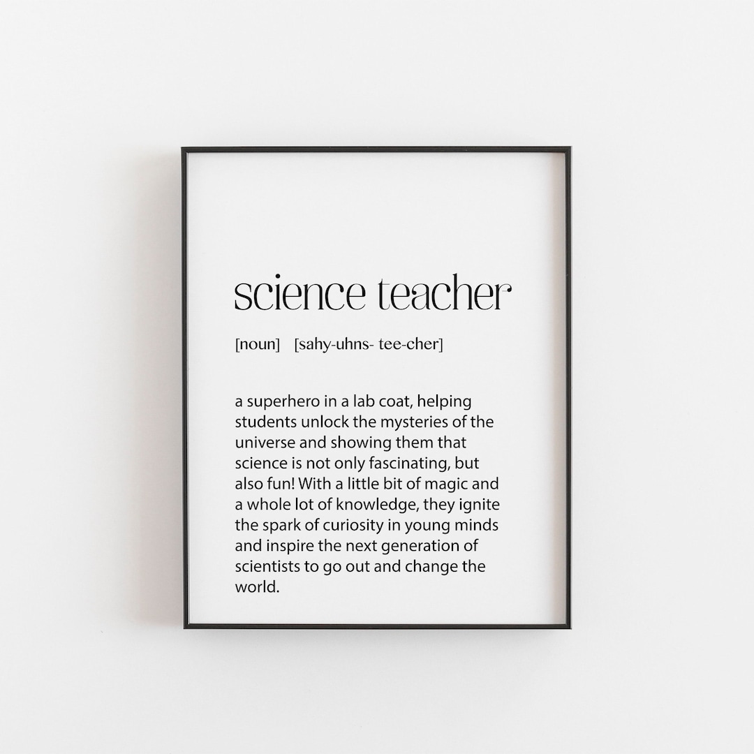 Science Teacher Definition Art Print | Perfect Classroom Decor ...