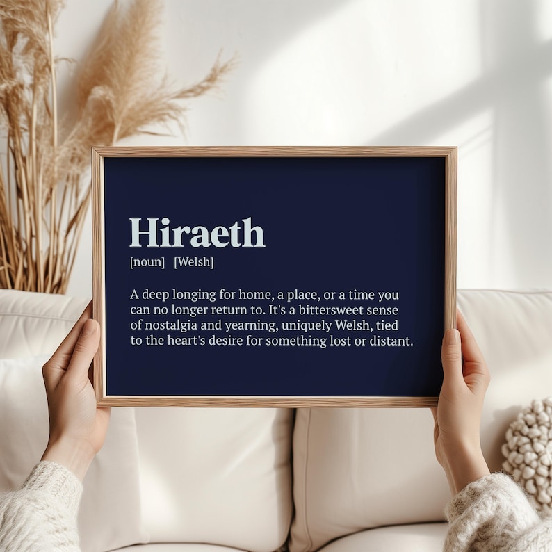 Hiraeth Wall Art Print – Welsh Nostalgia, Welsh Quote Saying ...