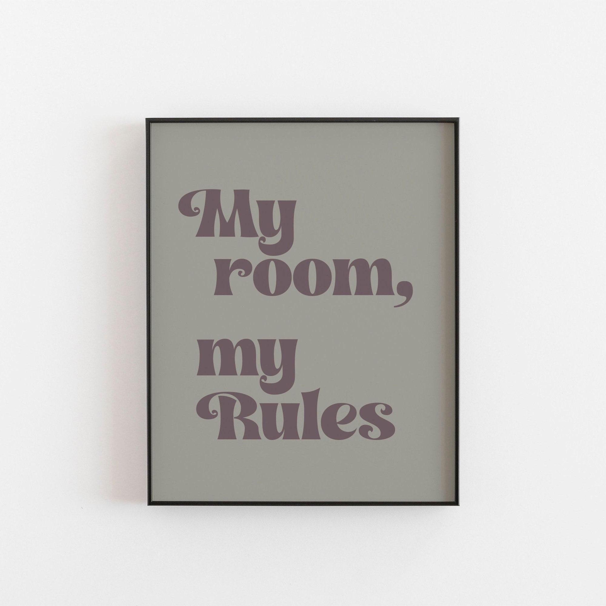 My Room My Rules Print, Wall Art Teenage Bedroom, Etsy Uk, Teen Bedroom ...