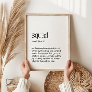 Squad Definition Print - Celebrate Friendship & Team Spirit - Unique ...