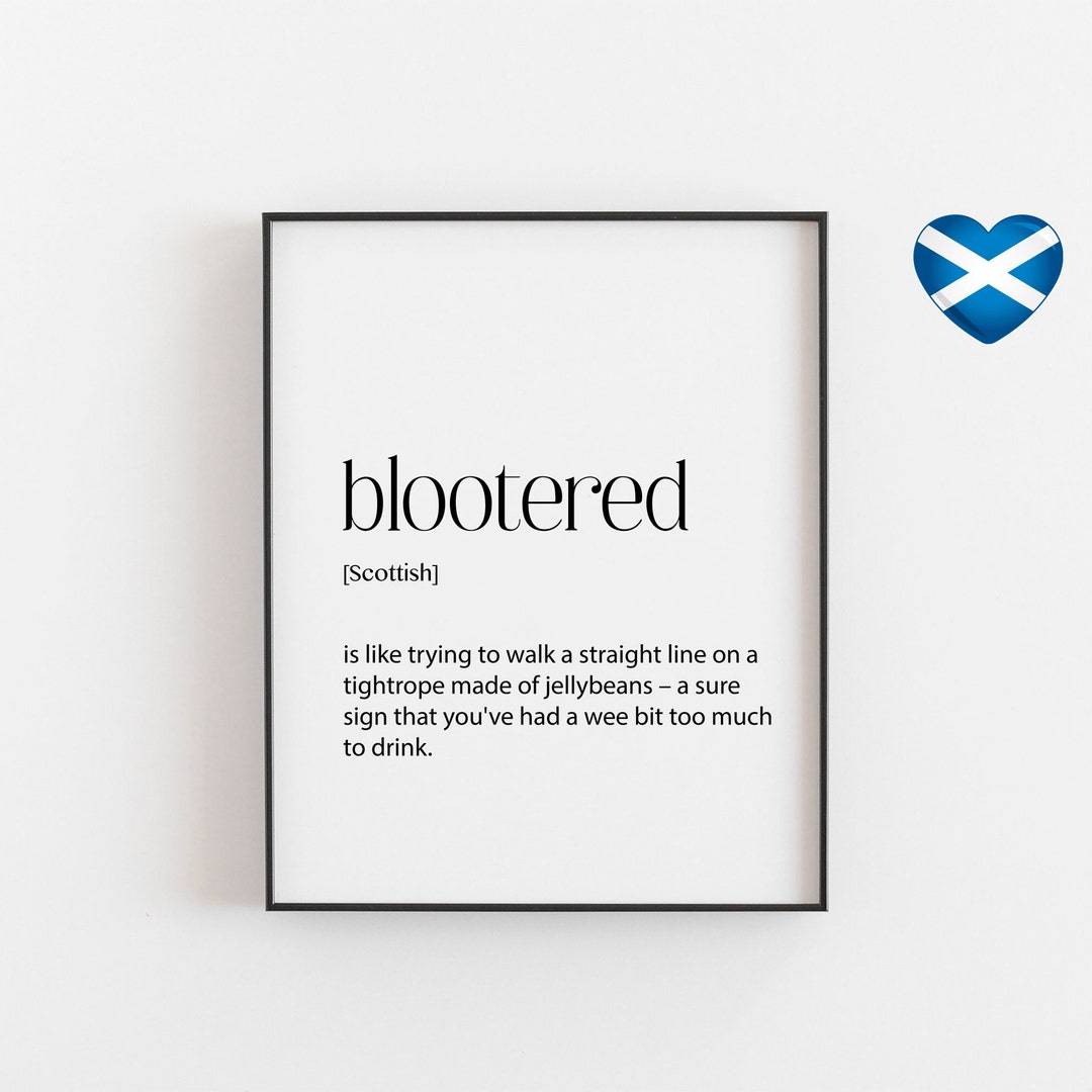 Scottish Print Blootered Definition, Scots Print, Minimalist Art ...