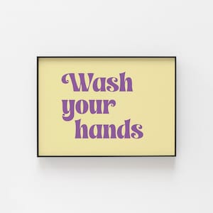 Bathroom Print, Wash Your Hands Poster, Etsy Bathroom Wall Art, Prints ...