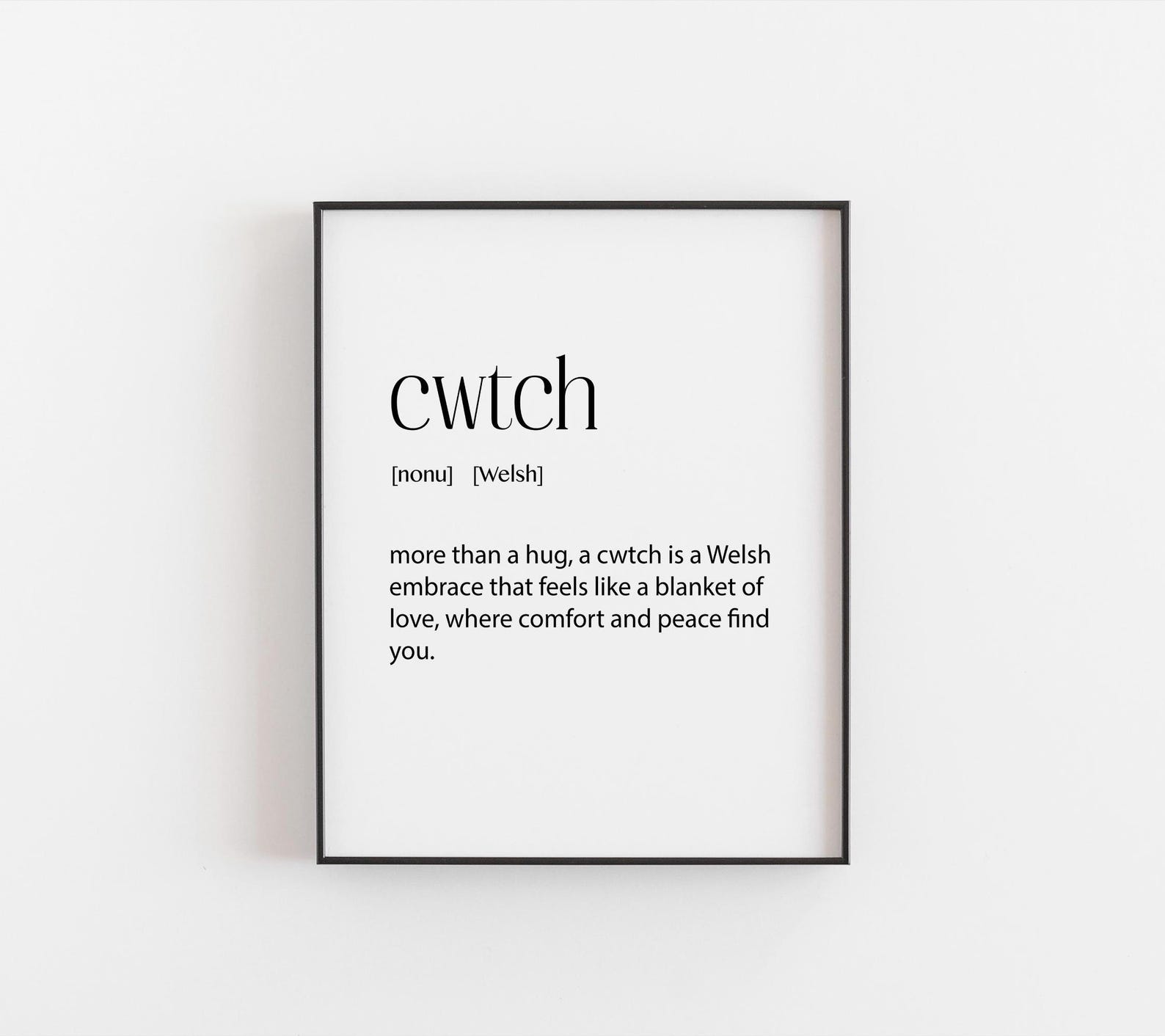 Cwtch Definition Print | Warm Welsh Word Art for Comfort, Love ...