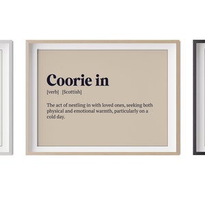Coorie in Print - Scottish Definition Wall Art - Cozy Home Decor ...