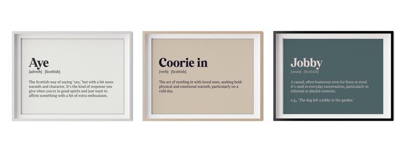 Coorie in Print - Scottish Definition Wall Art - Cozy Home Decor ...