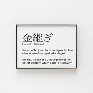 Kintsugi Wall Art Definition Print Japanese Wall Decor Kintsugi Poster ...