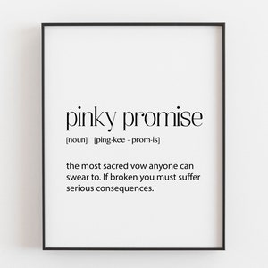 Pinky Promise Pinky Promise Art Pinky Promise Print A4 - Etsy