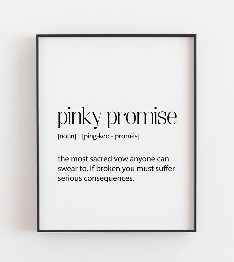 Pinky Promise Definition Print Best Friend Gift Bestie Gift - Etsy