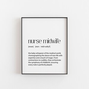 Nurse Midwife Gift Digital Download Definition Print Heartwarming Art ...