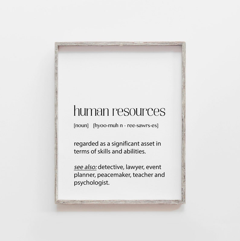 Hr Office Decor Hr Gifts Hr Print Hr Decor Human Resources | Etsy