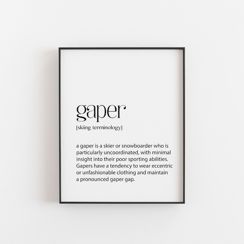 Skiing Art Gaper Definition Print Sport Gifts for Him - Etsy UK